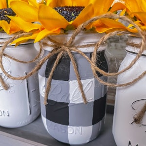 Sunflower Mason Jar Floral Arrangement | Farmhouse Decor | Rustic ...