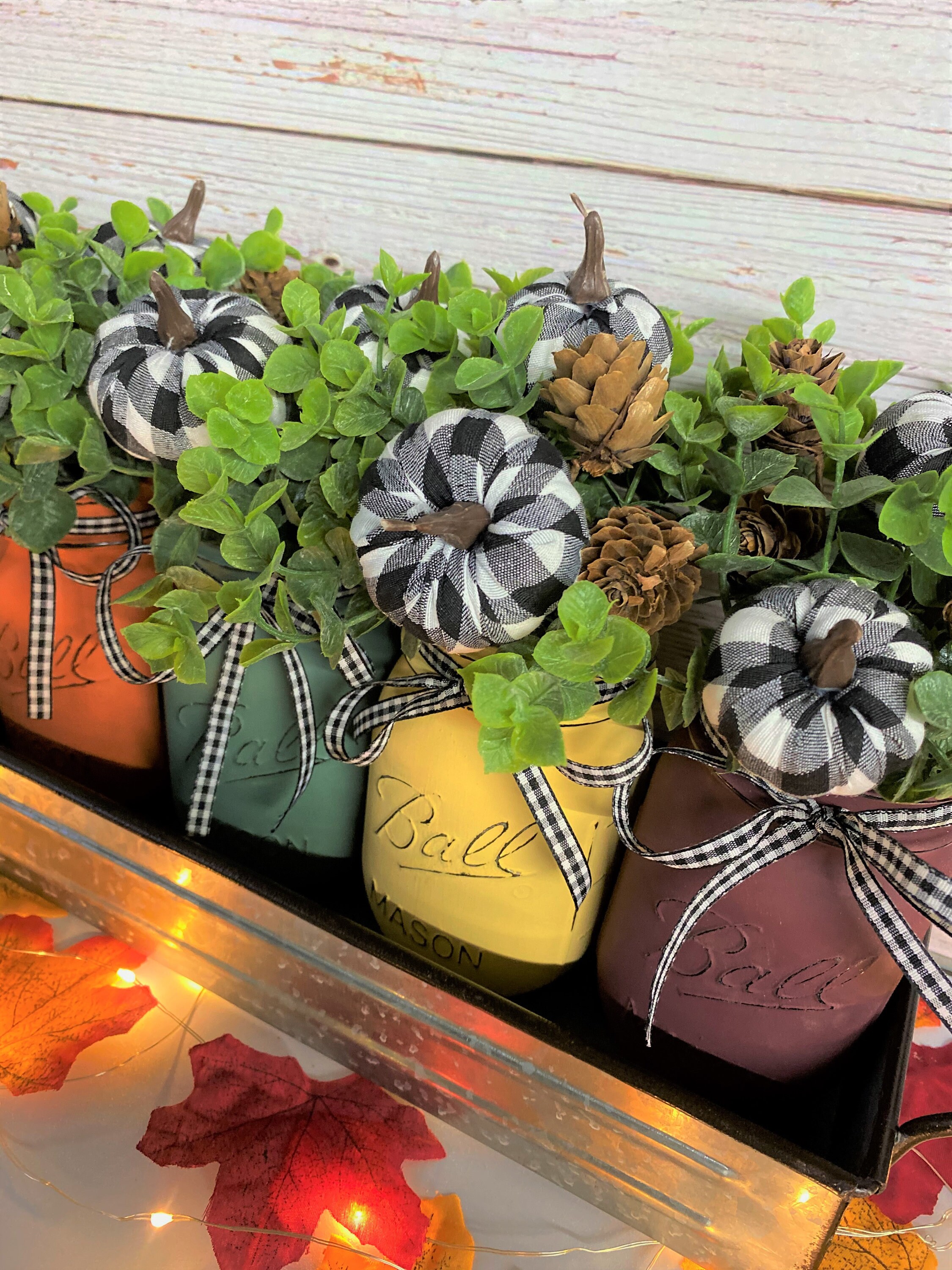 Fall Decor/Buffalo Plaid Decor/Fall Centerpiece/Fall Table | Etsy