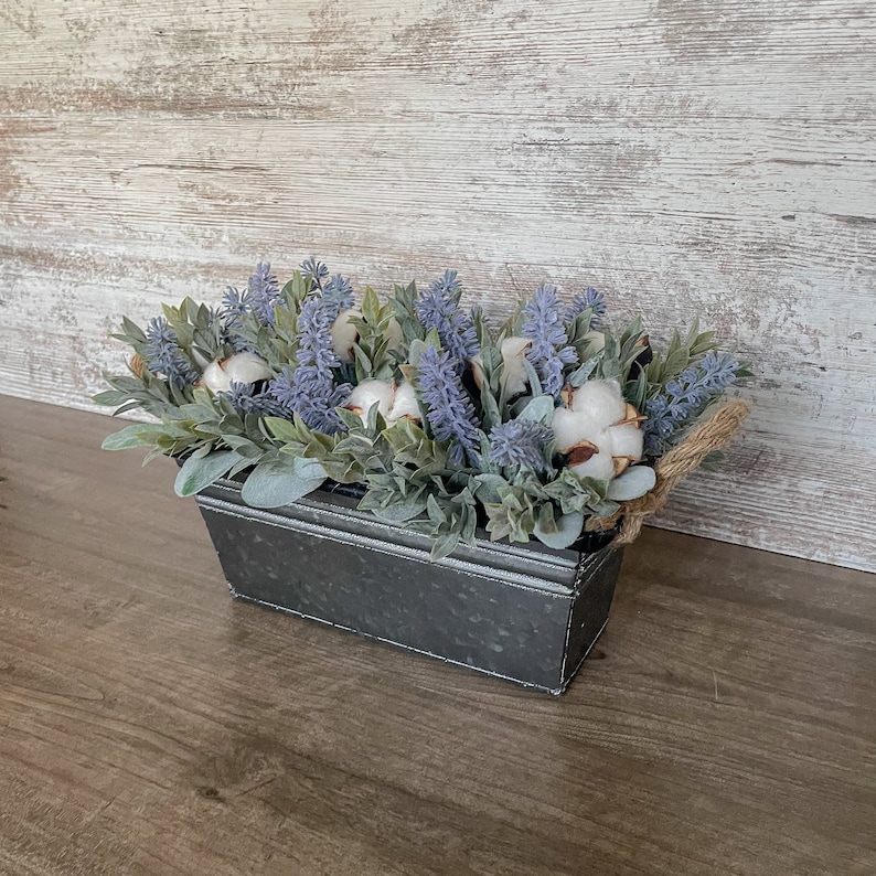 Galvanized Metal Container Floral Arrangement Eucalyptus and - Etsy