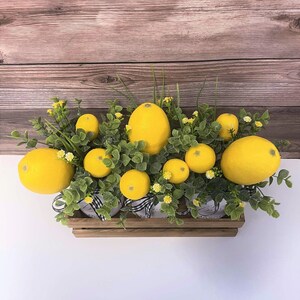 Lemon Farmhouse Decor | Mason Jar Table Centerpiece | Home Decor ...