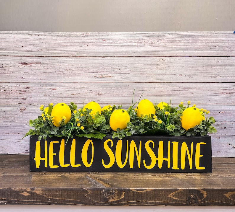 Hello Sunshine With Lemons/summer Decor/spring Decor/lemon - Etsy