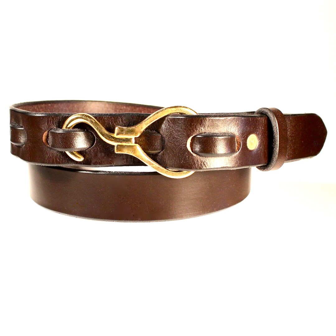 Classic 4-loop Brass Hoof Pick Leather Belt- Hand Stitched - Etsy