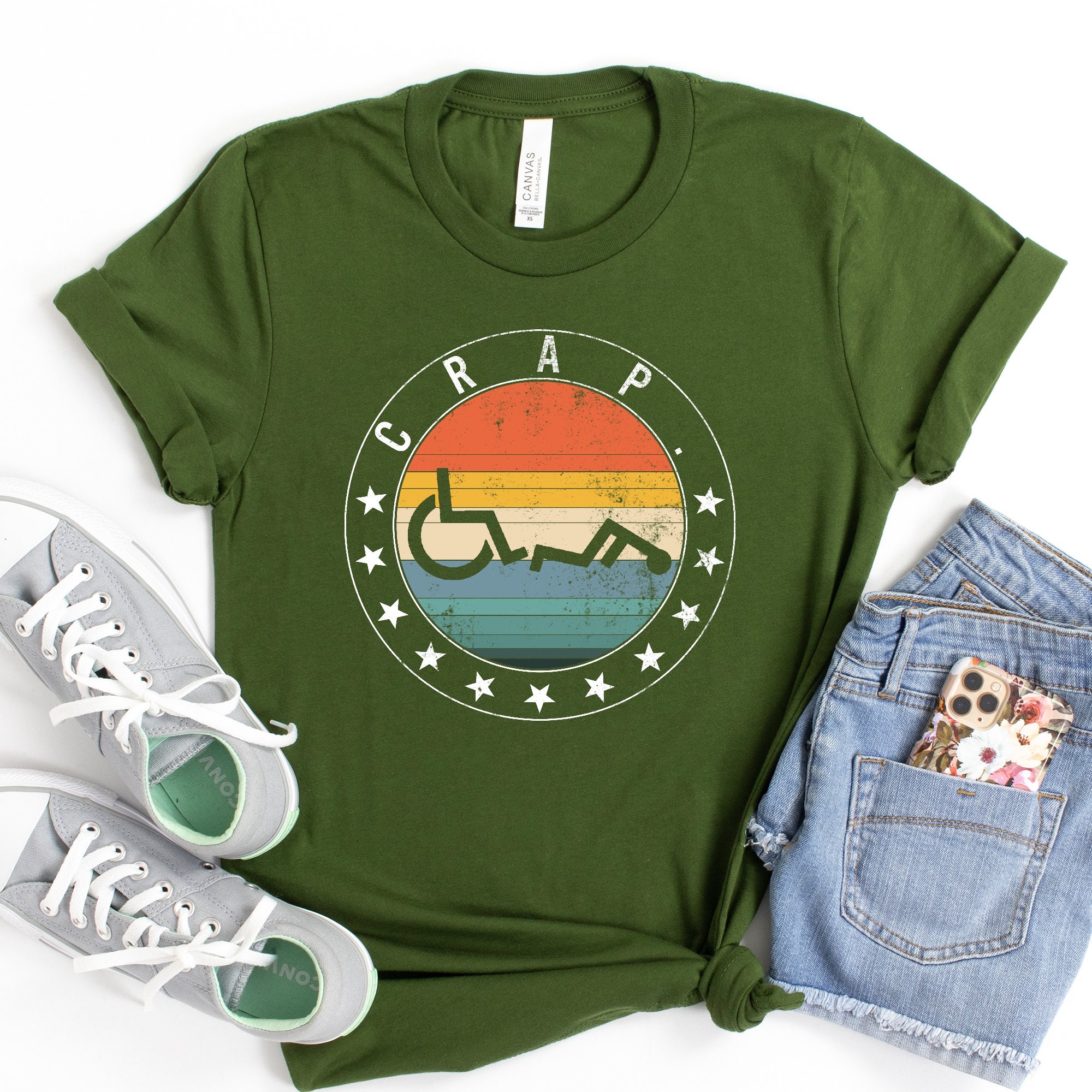 Crap. Handicap Wheelchair Oh Crap Shirt Disabled Funny - Etsy