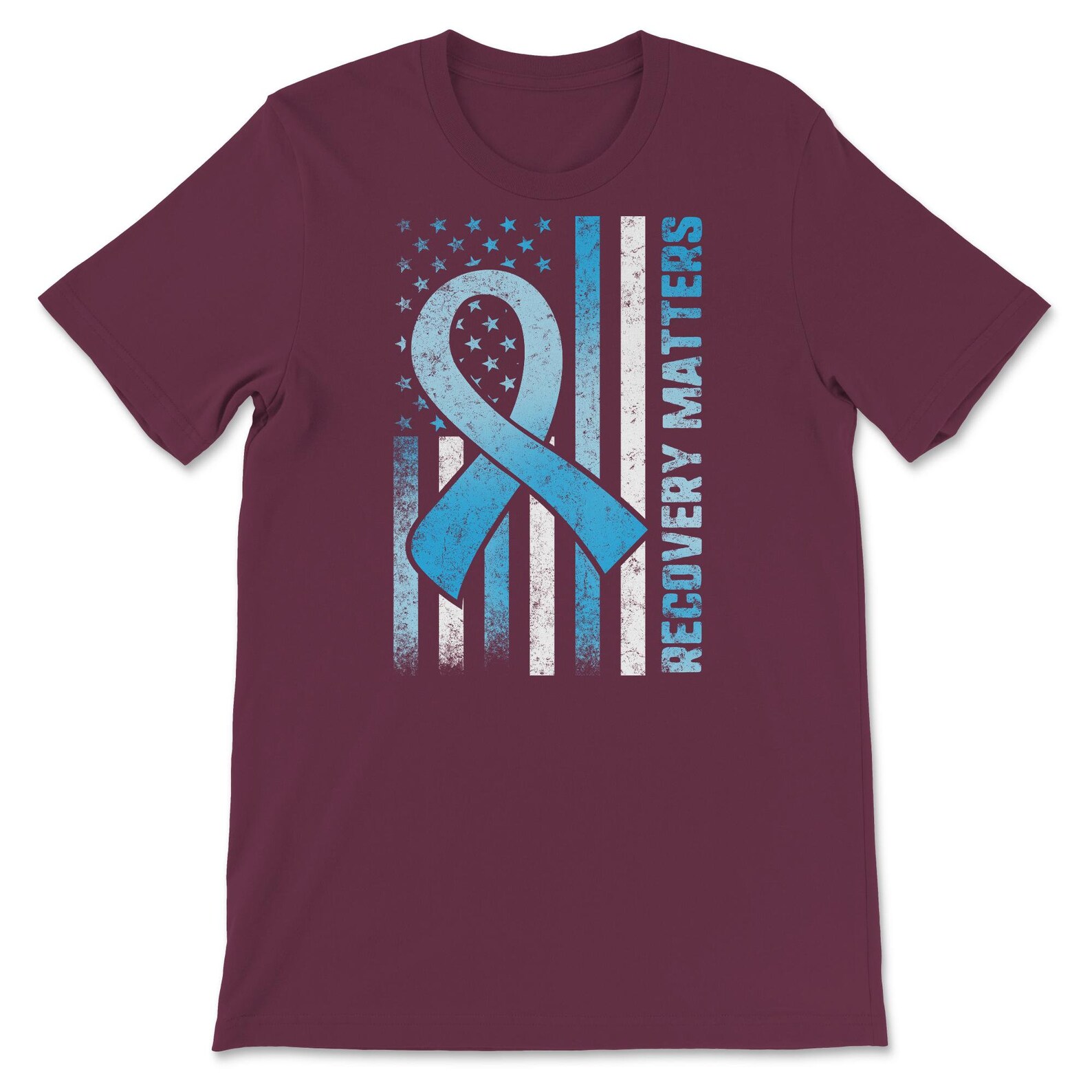 Recovery Matters USA American Flag Blue Ribbon Drug Alcohol | Etsy