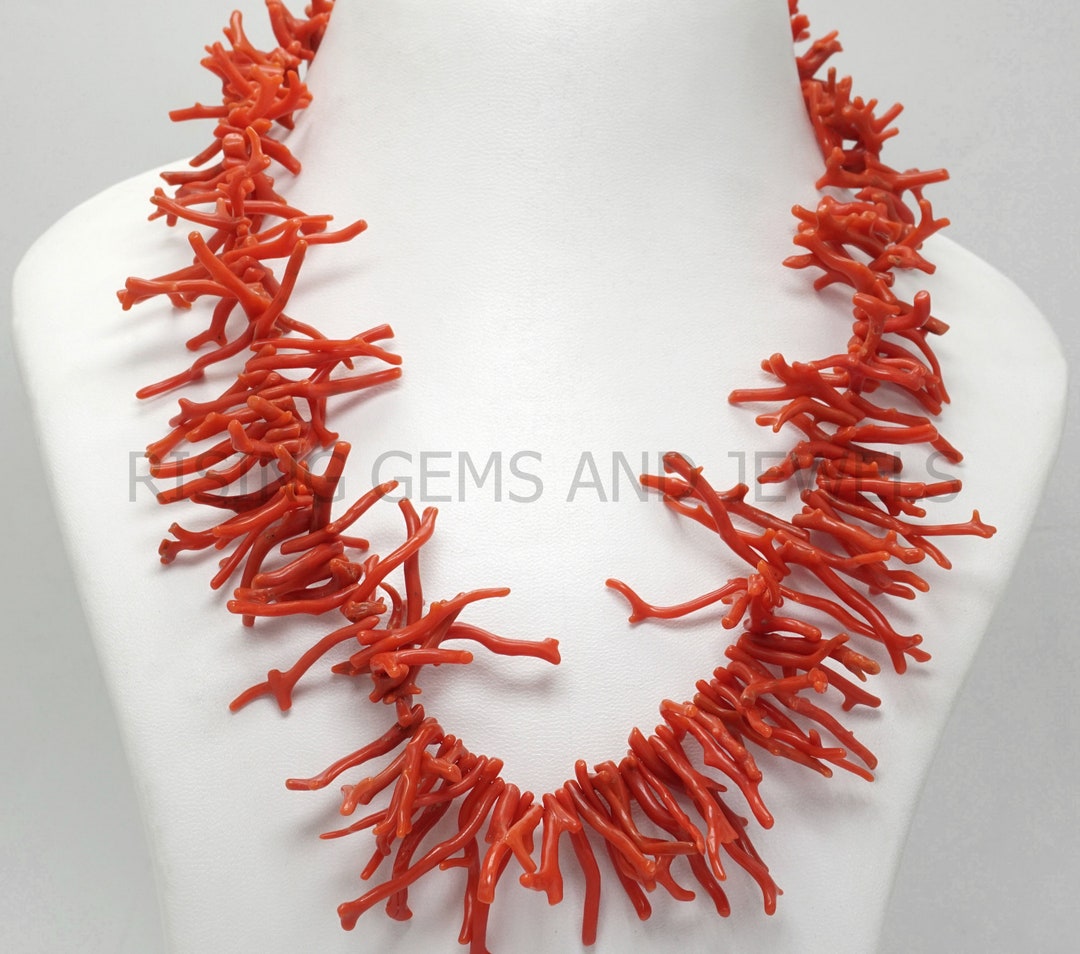 AAA++ Natural Red Coral Necklace, Extremely Rare Red Coral Branches ...