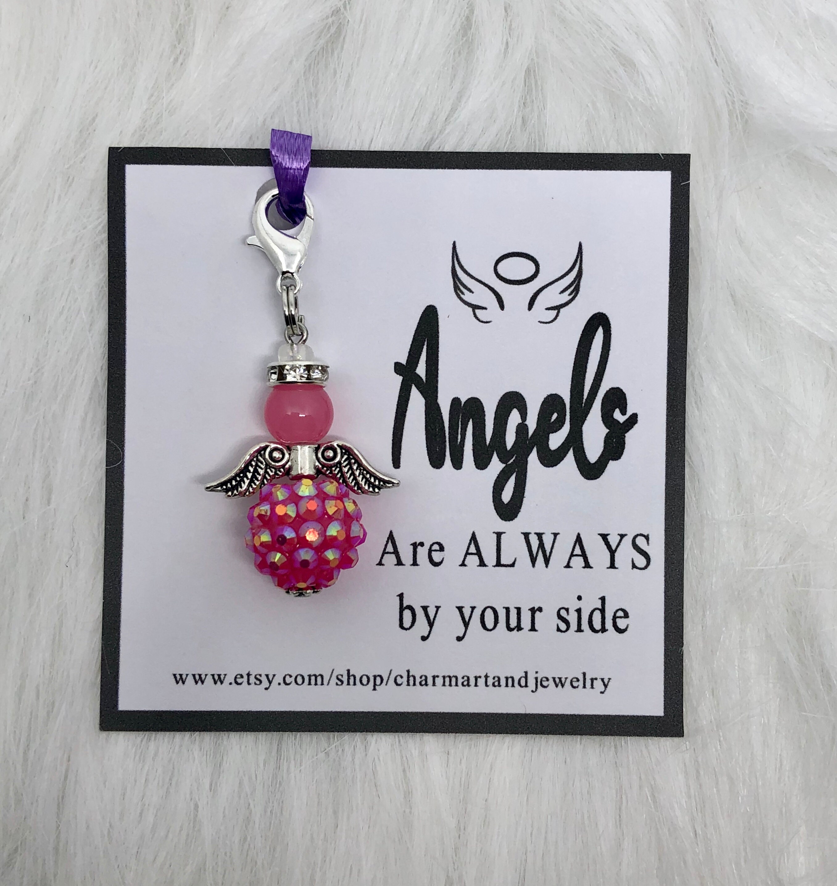 Angel Guardian Angel Charm Keychain Purse Charm Planner | Etsy