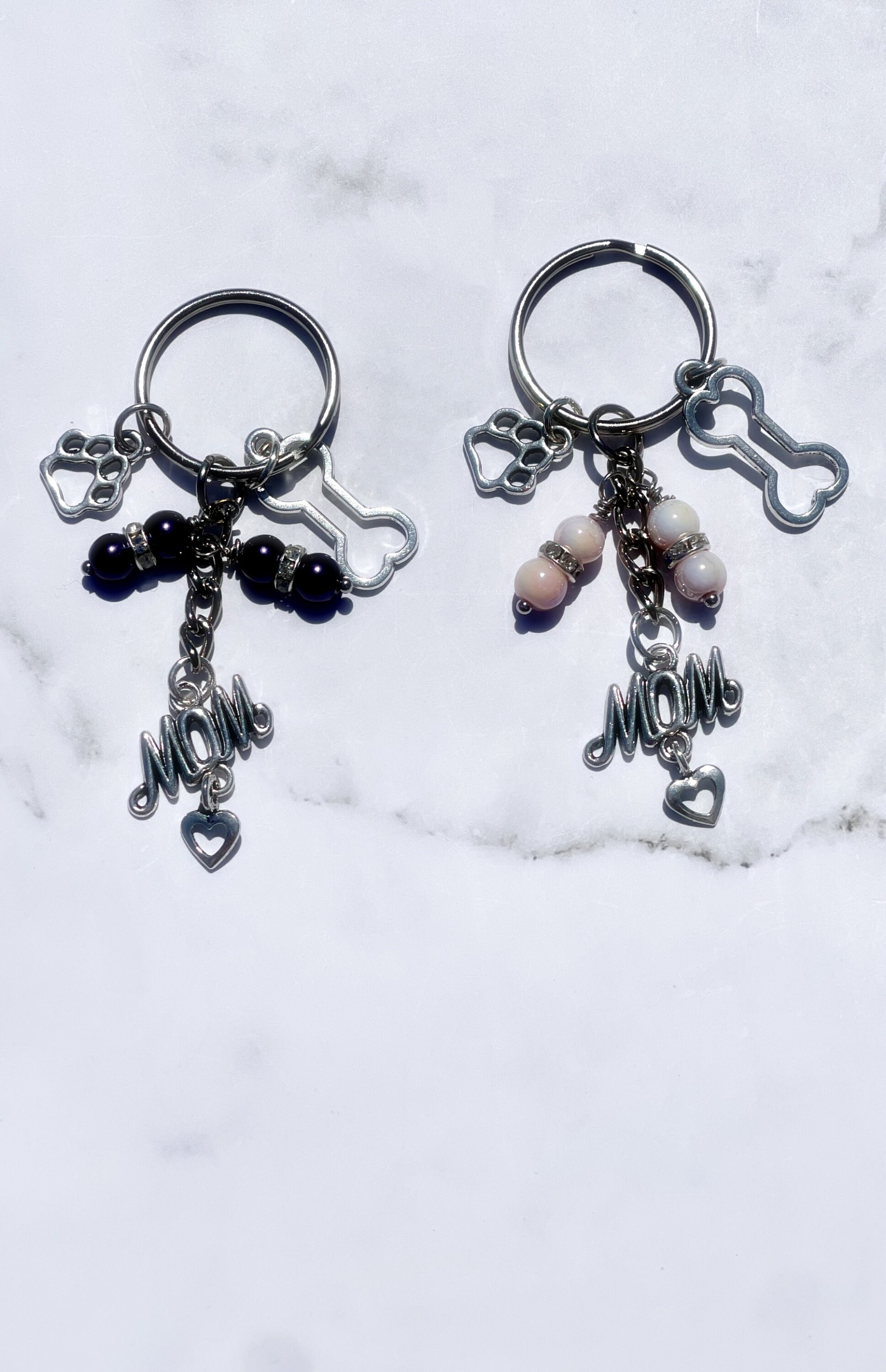 Dog Mom Keychain, Fur Mom Keychain, Dog Mom Gift, Dog Paw Keychain ...