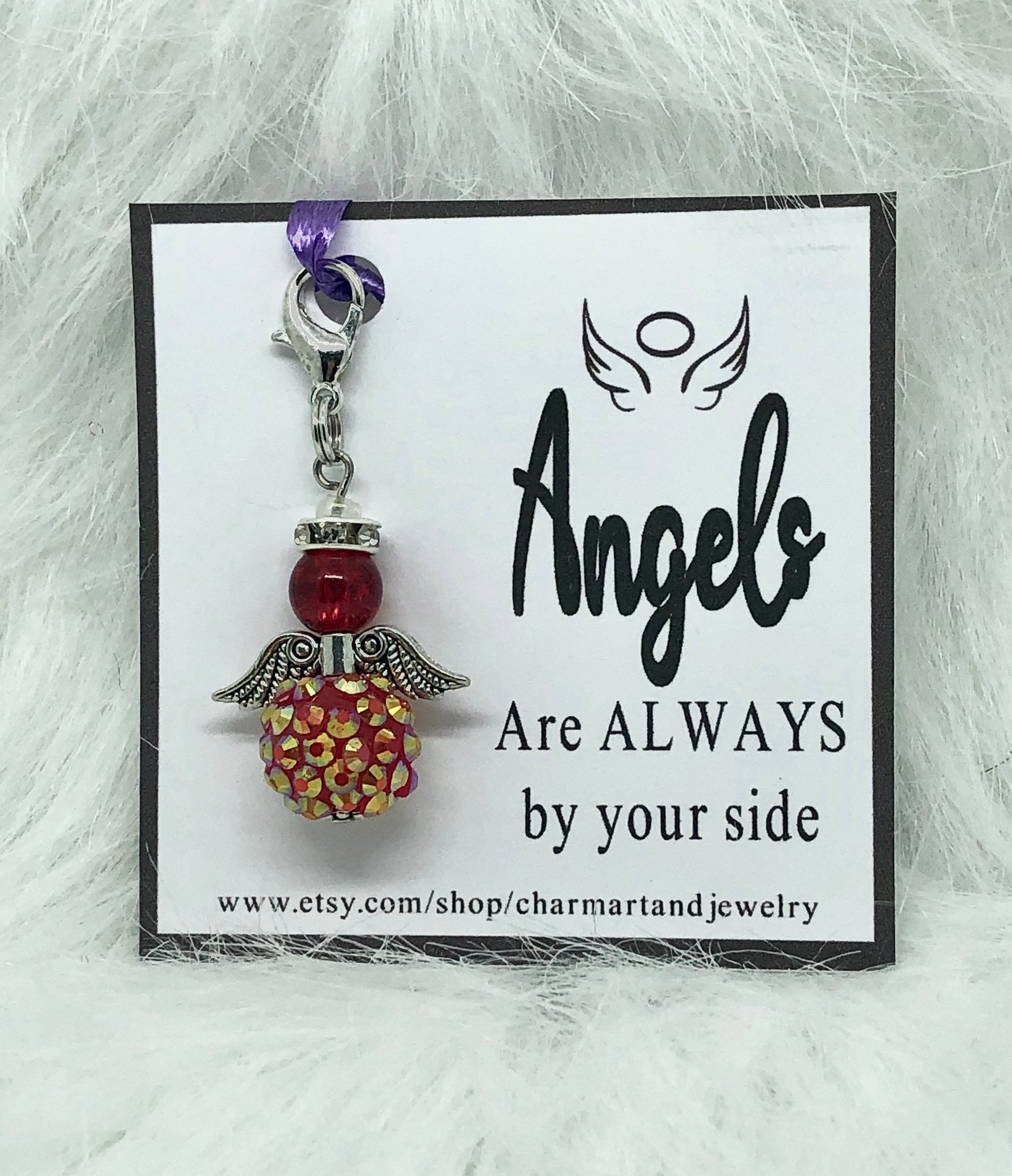 Angel Guardian Angel Charm Keychain Purse Charm Planner | Etsy