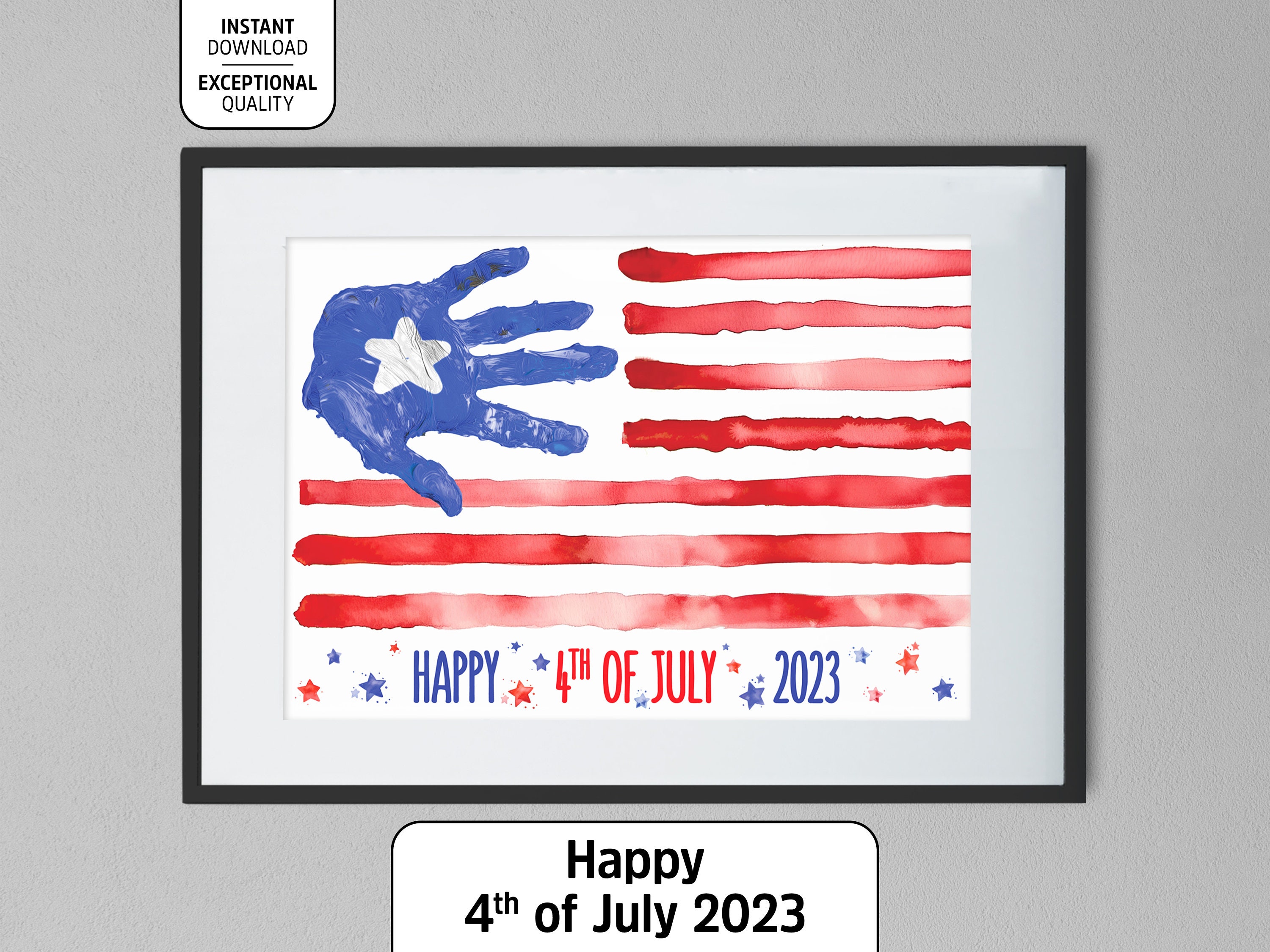 4th of July 2023 Flag Handprint Art INSTANT PRINTABLE - Etsy