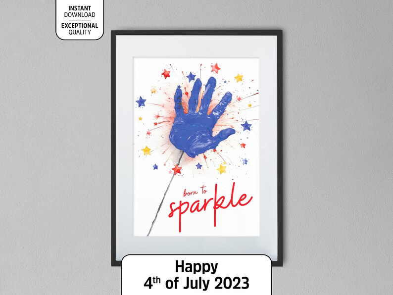 4th of July 2023 Sparkler Handprint Art INSTANT PRINTABLE Download ...
