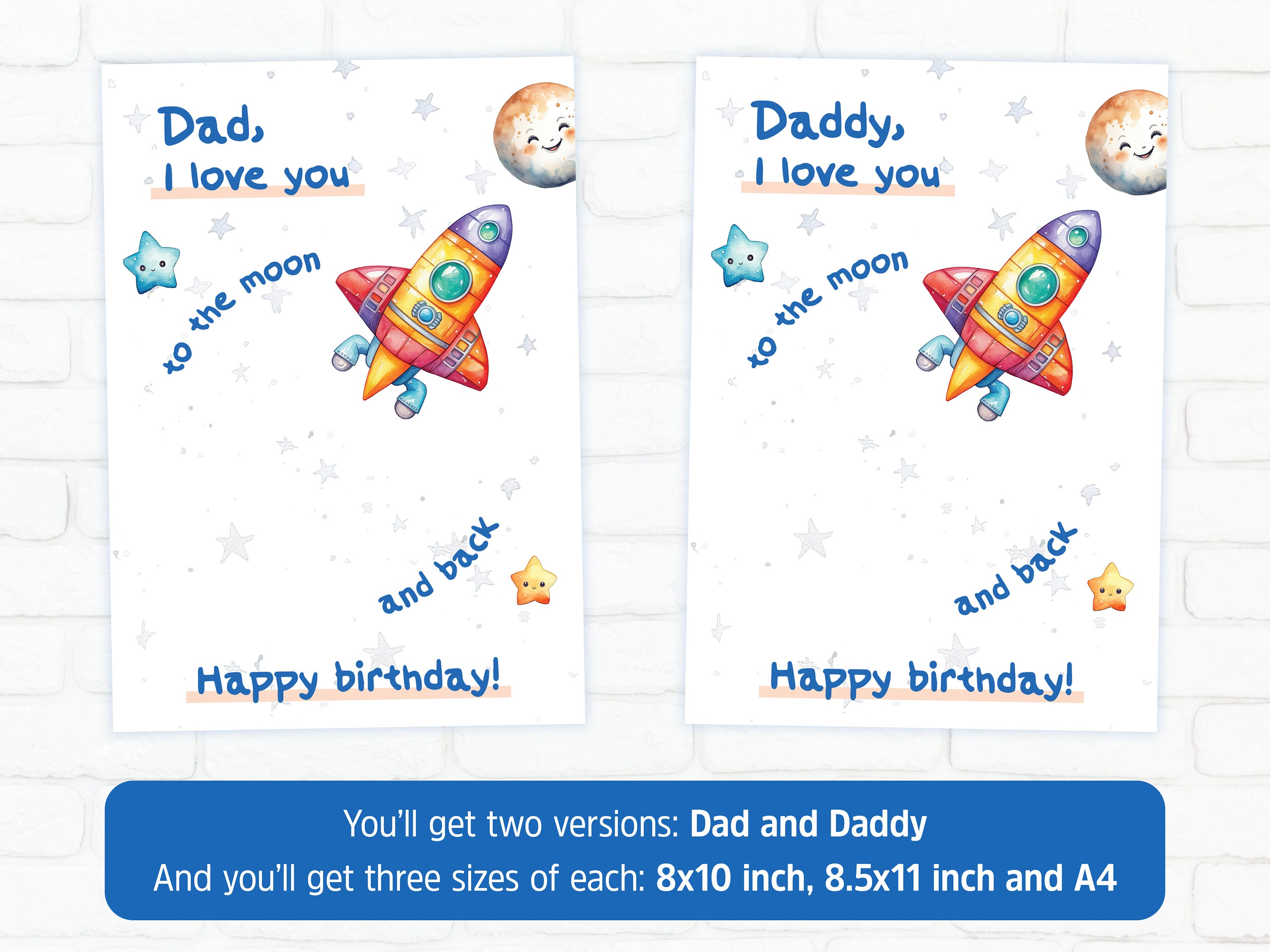 Dad's Birthday Art Craft Hand Print Poster INSTANT PRINTABLE Download ...
