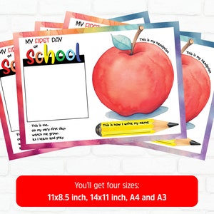 My First Day of School Handprint Art Poem Digital Print Preschool Craft ...