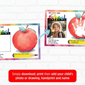 My First Day of School Handprint Art, Special Gift From Kids, Preschool ...