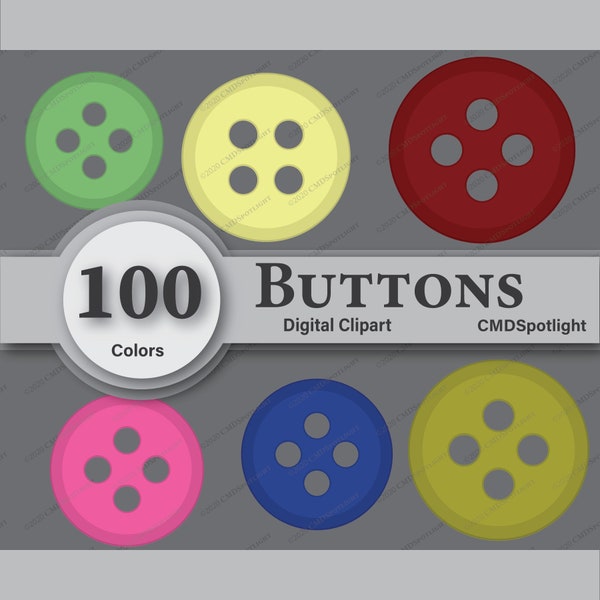 Buttons Clipart - Etsy