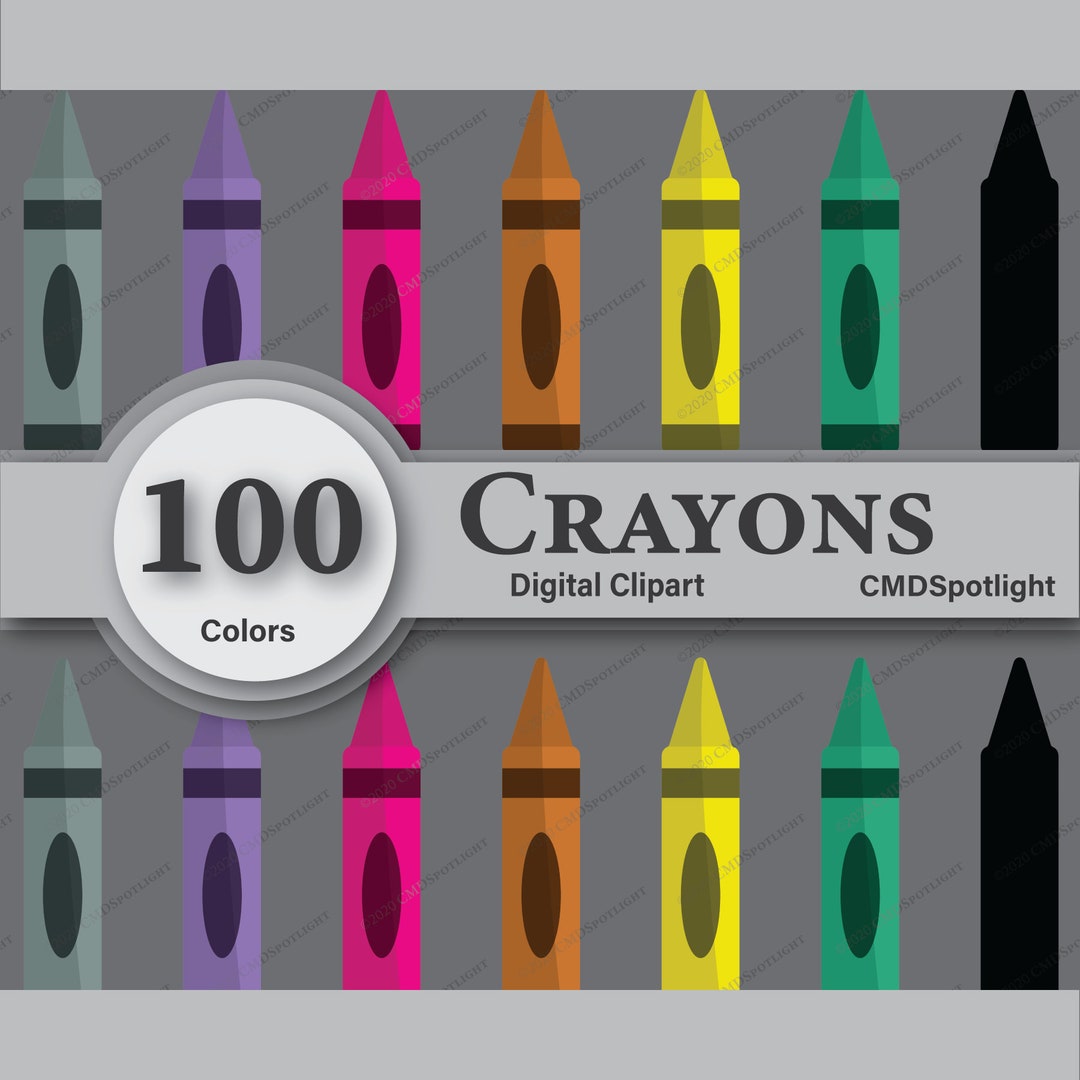 Crayons Clipart School Art Teacher Resources 100 Colors - Etsy