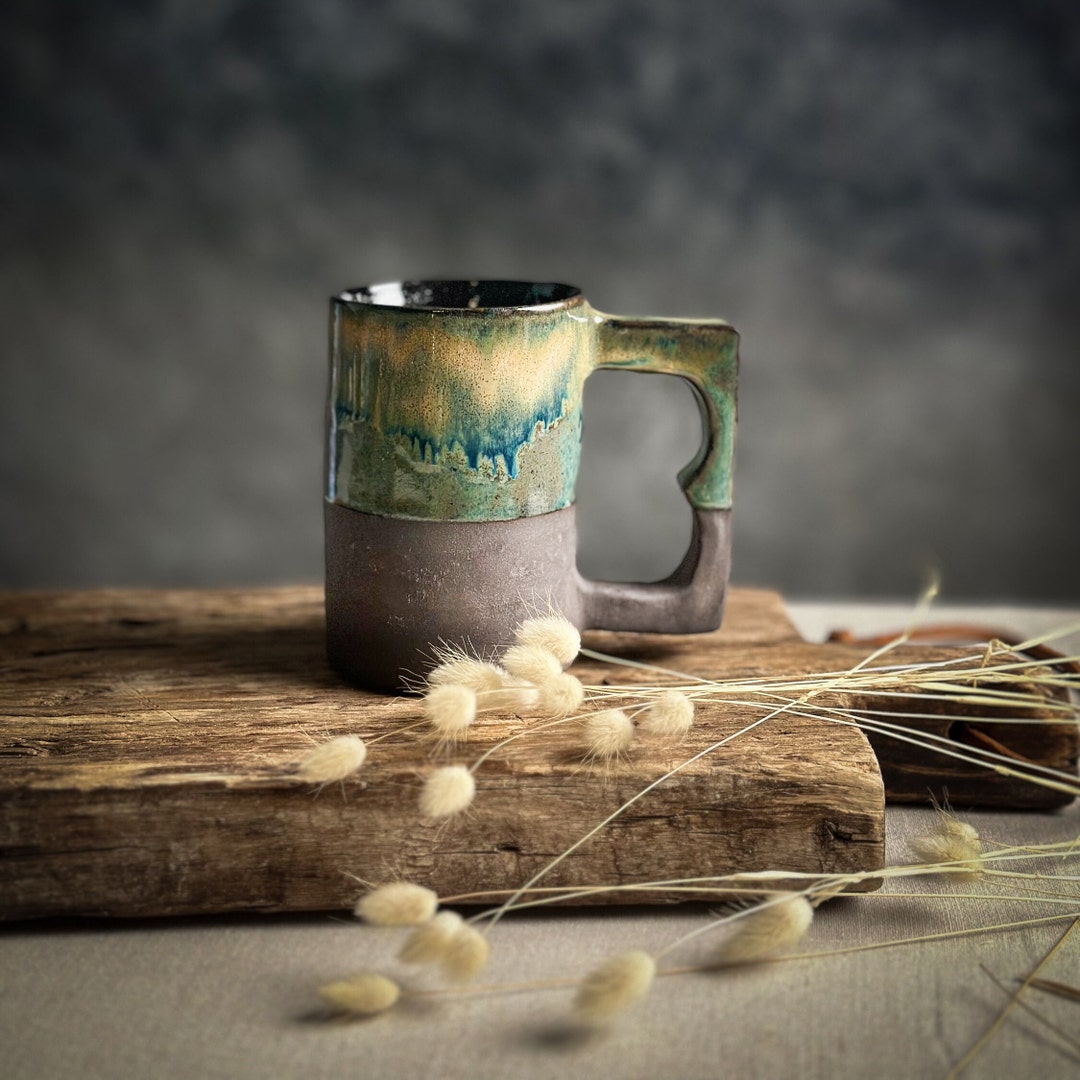 Handmade Ceramic Beer Mug With Handle Wheel Thrown Ceramic Beer Stein ...