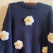 Floral Knit Cardigan Knit Flower Sweater Ready to Ship Knit - Etsy