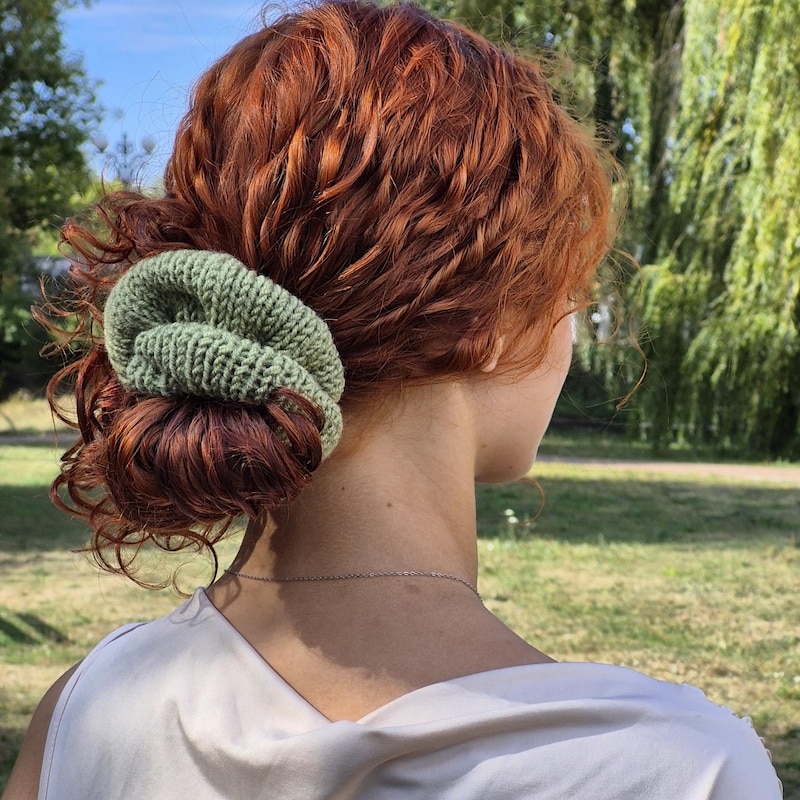 Blue and Gray Scrunchie - Etsy UK