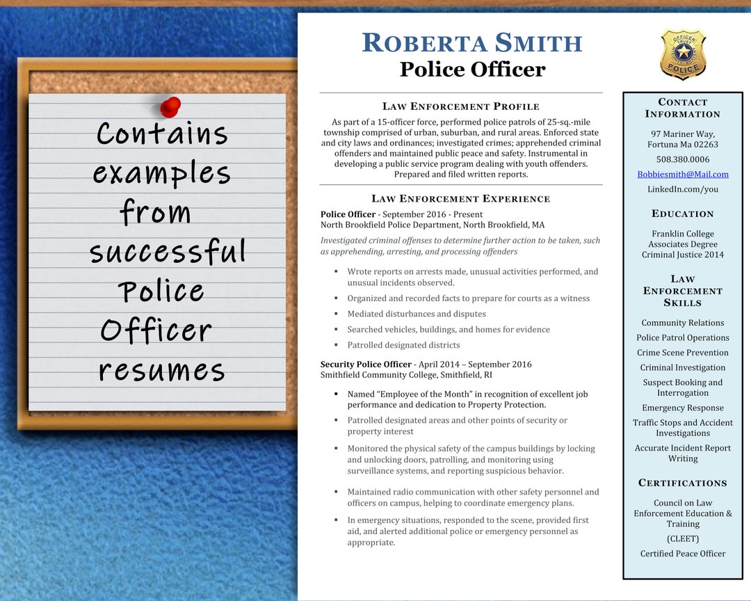 Police Officer/police Cadet/law Enforcement Template W Successful Real ...