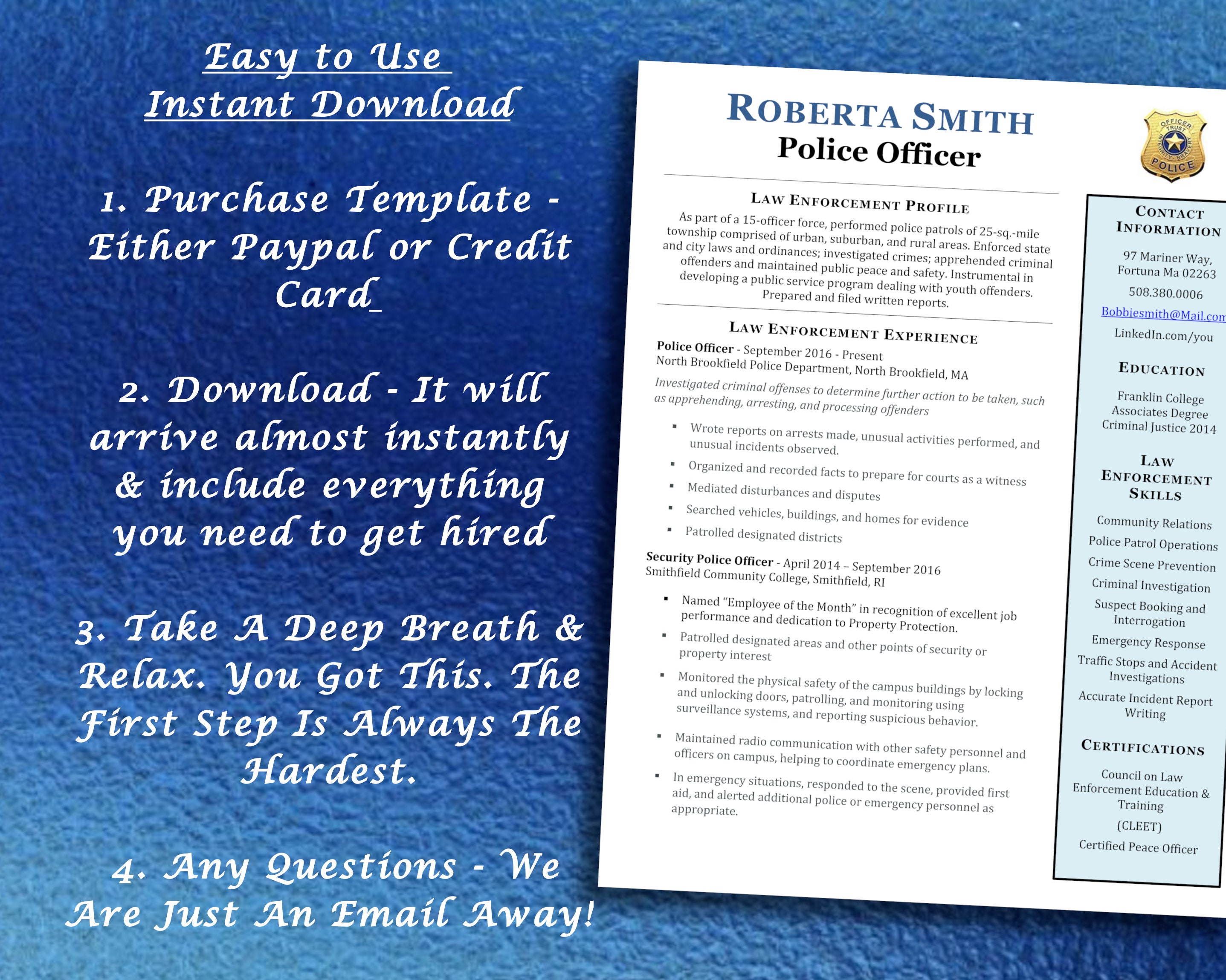 Police Officer/police Cadet/law Enforcement Template W Successful Real ...