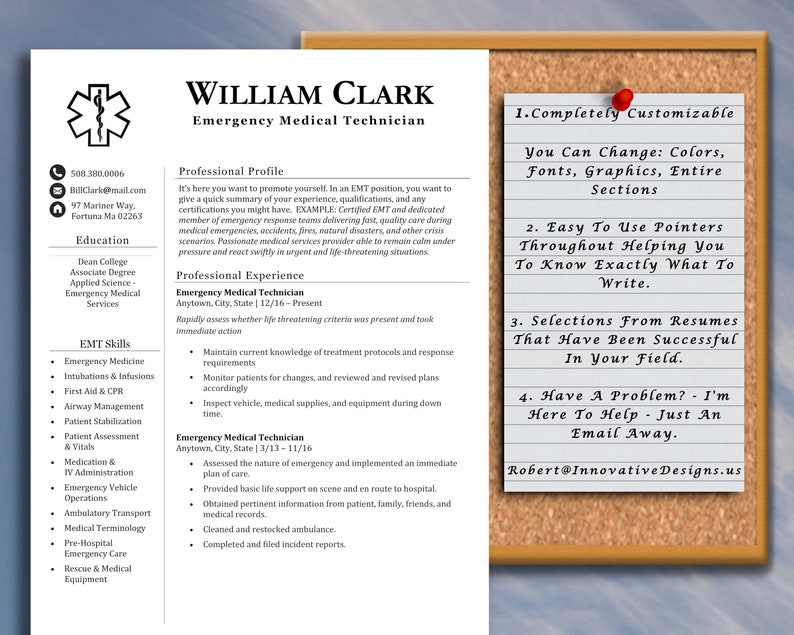 First Responder/emt/ Ambulance Tech Resume Template W Successful Real ...