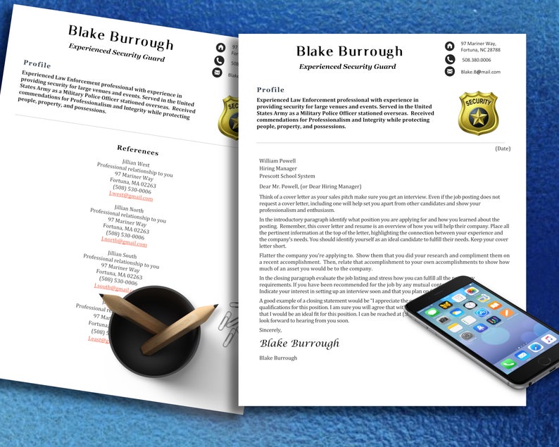 Security Guard / Watchman / Law Enforcement Template W Successful Real ...