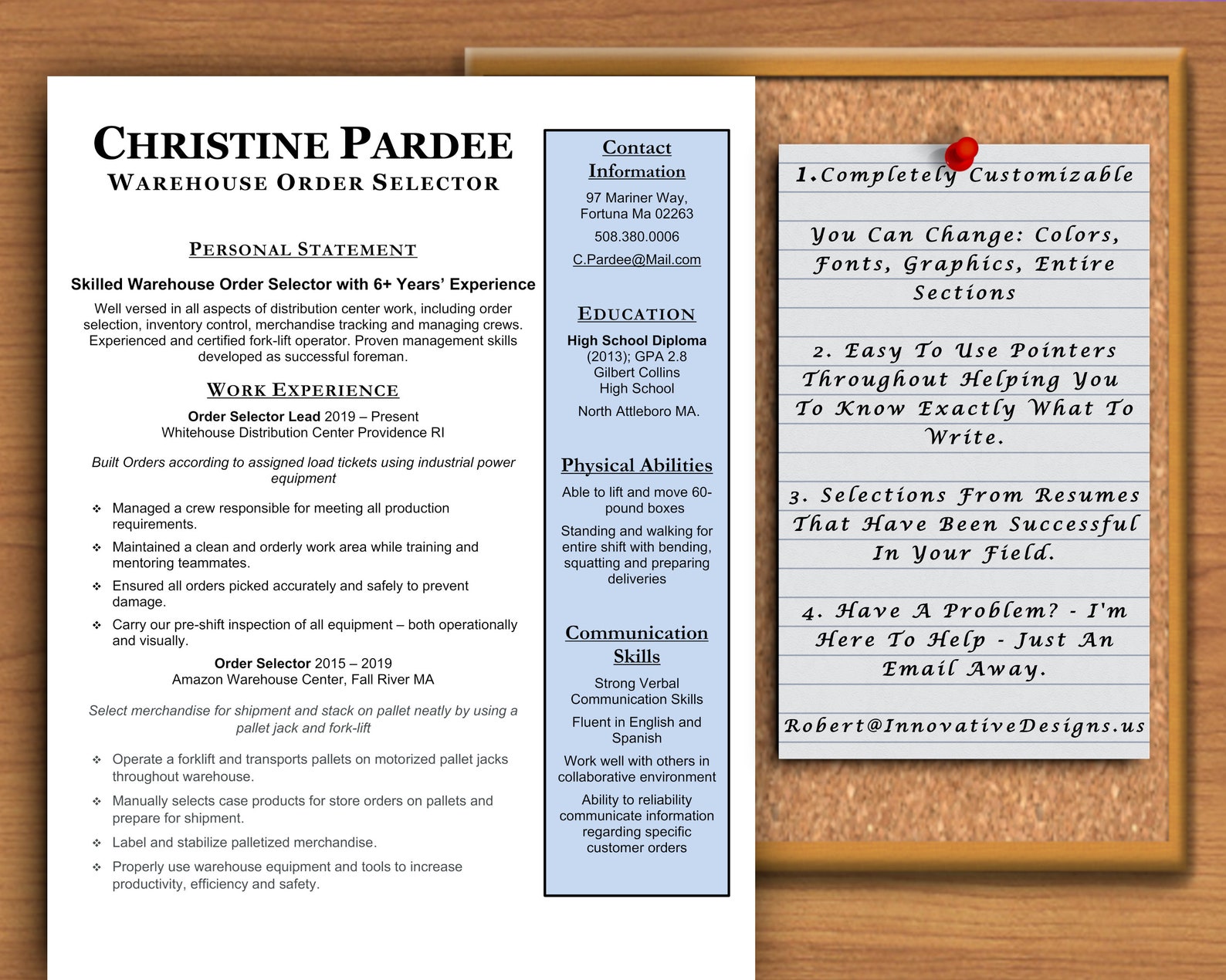 Warehouse Order Selector Resume Template: Examples & Cover Letter ...