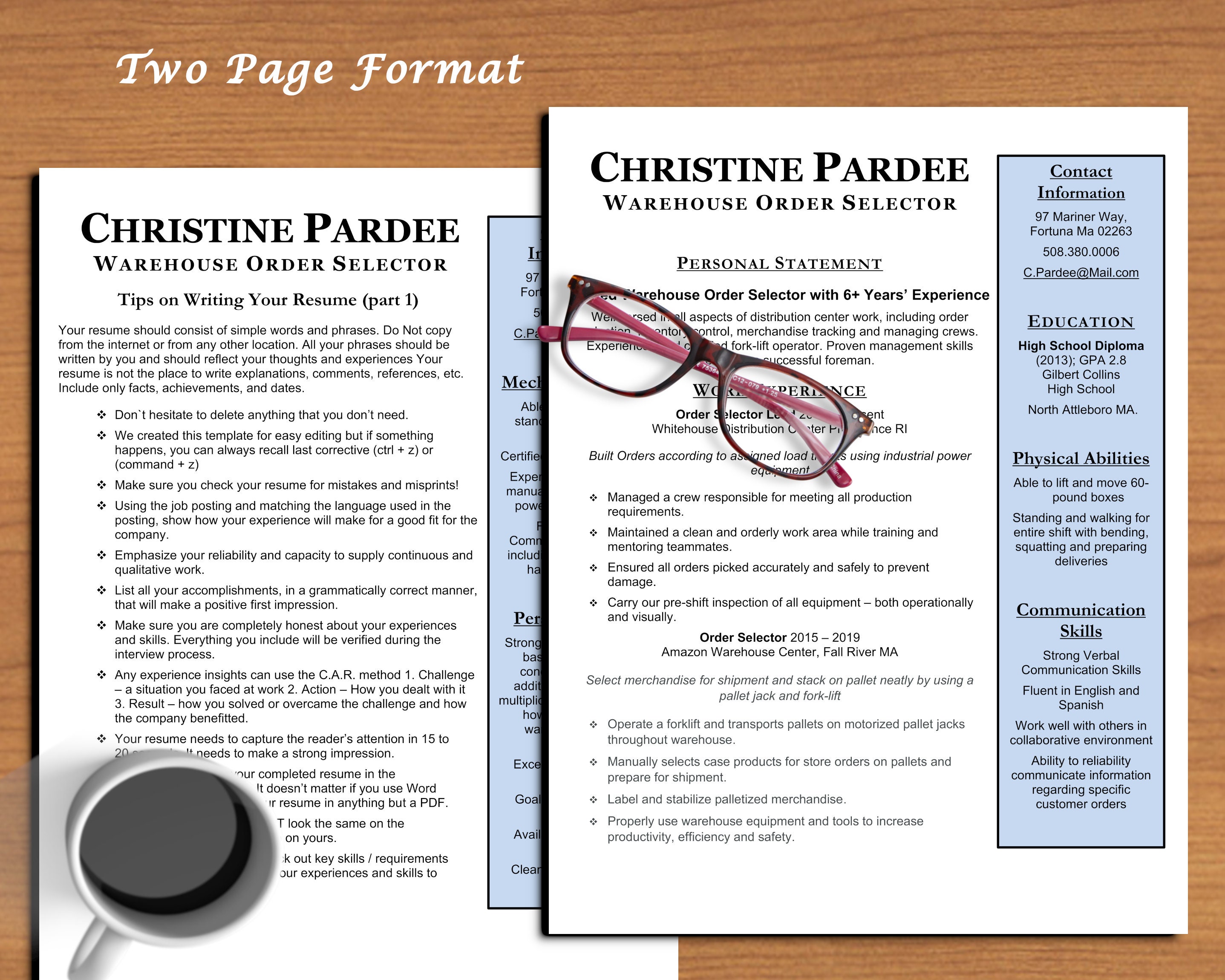 Warehouse Order Selector Resume Template: Examples & Cover Letter ...