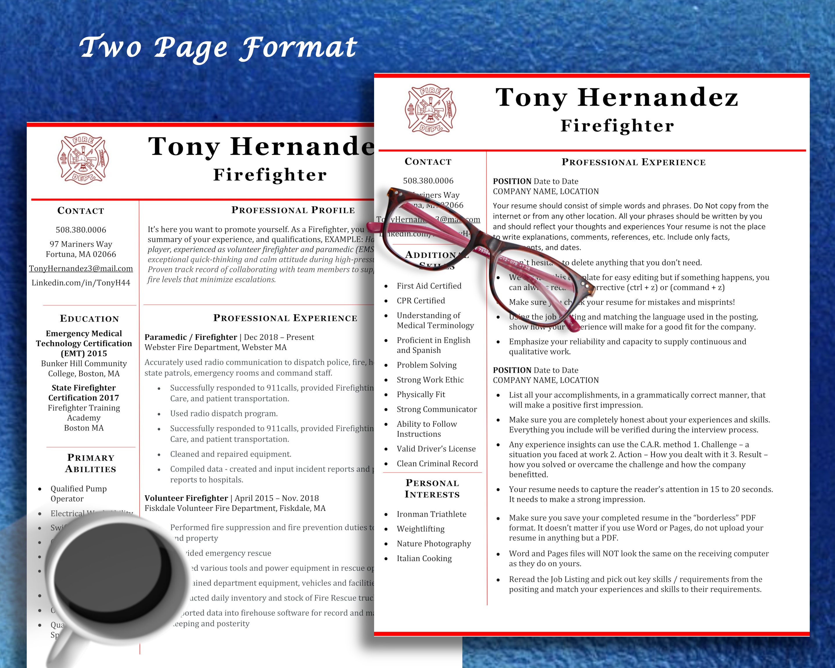 Firefighter/firefighter Cadet/emt/paramedic Resume Template ...