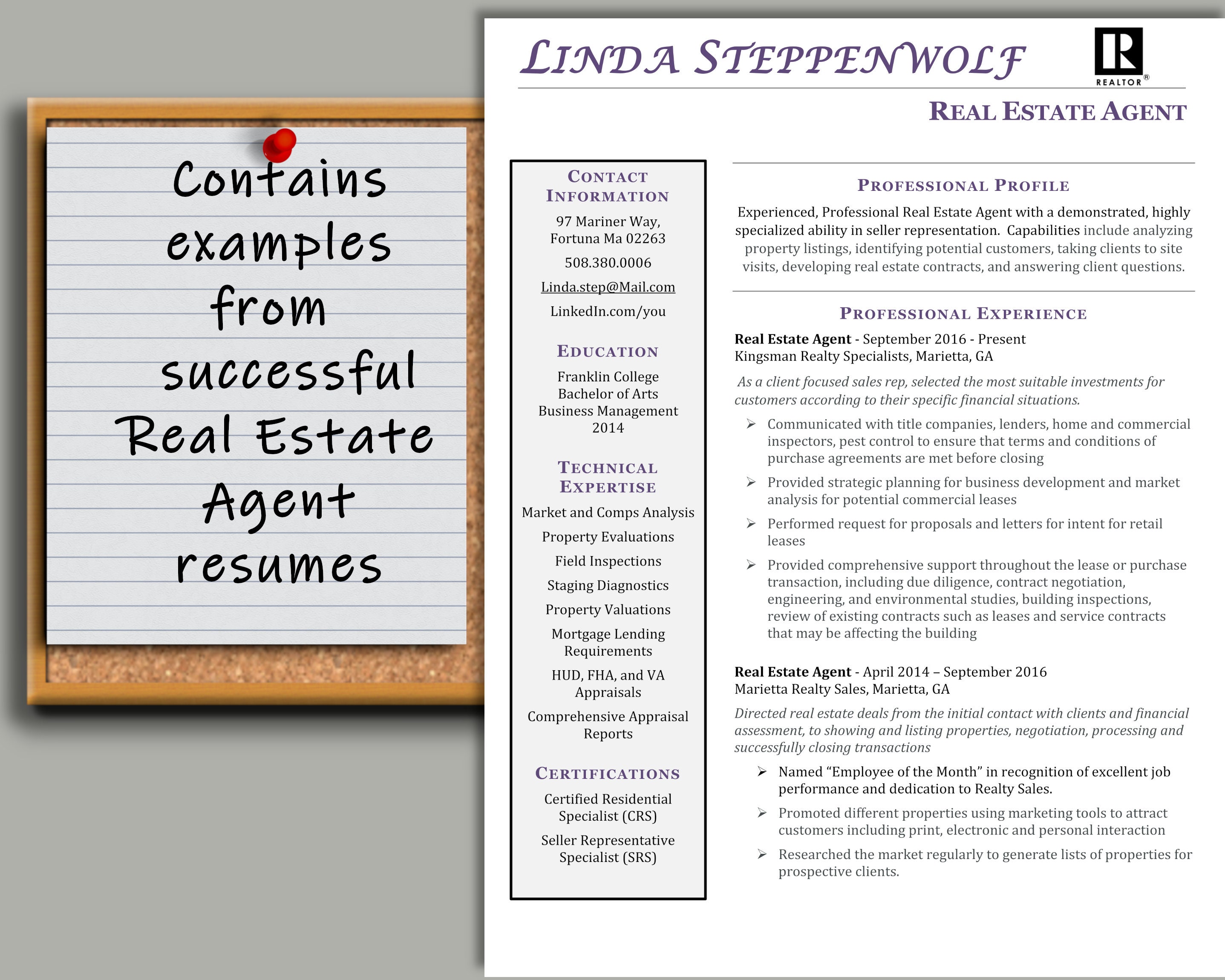 Real Estate Resume Samples Resume Template 5 – Elevated Agent