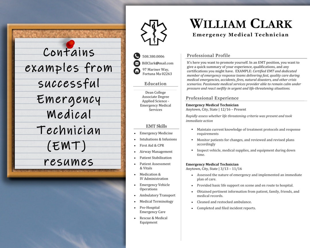 First Responder/emt/ Ambulance Tech Resume Template W Successful Real ...