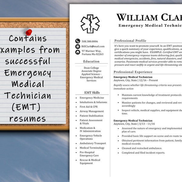 First Responder Resume Template - Etsy