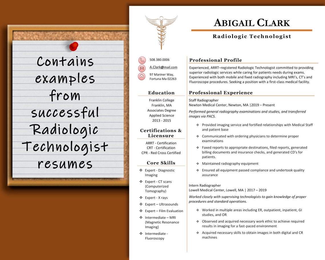 Radiologic Technologist / Radiographer Template With Successful Real ...