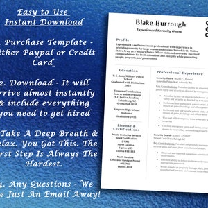 Security Guard / Watchman / Law Enforcement Template W Successful Real ...