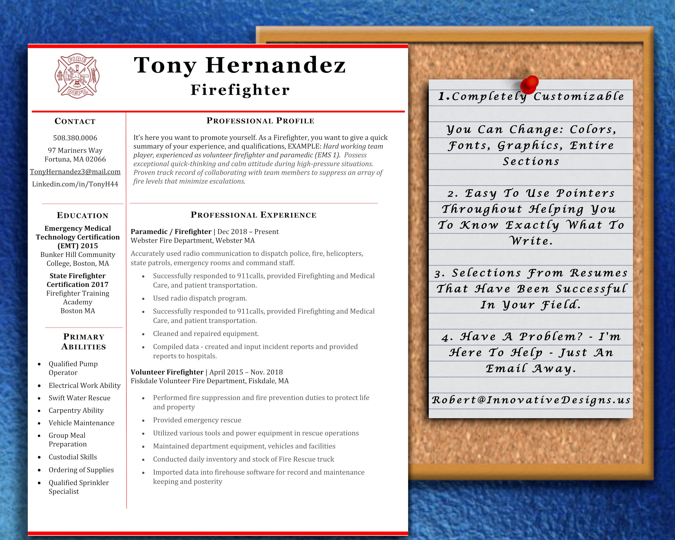 Firefighter/firefighter Cadet/emt/paramedic Resume Template ...