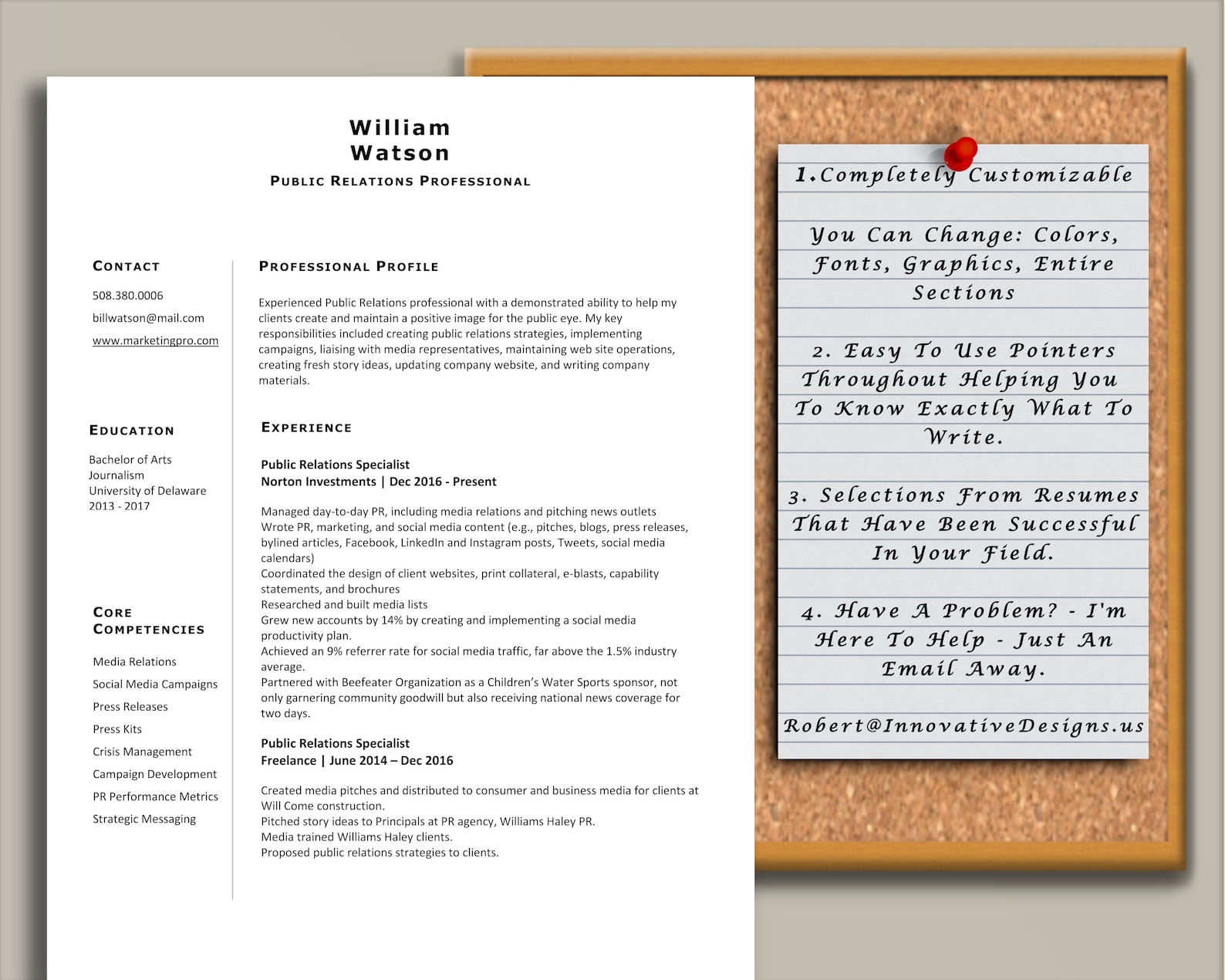 1 Page Modern Professional Resume Template With Successful Real World ...