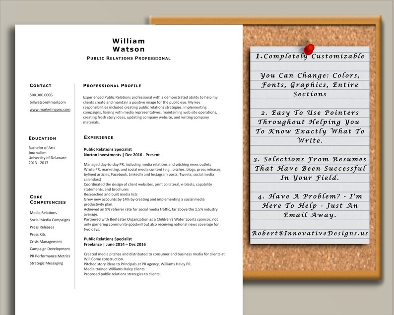 1 Page Modern Professional Resume Template With Successful Real World ...