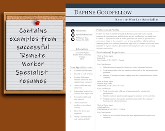 Remote Work Resume Template - Etsy