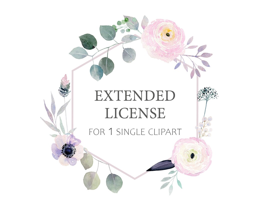 Extended Commercial License. Extended License One Single Clipart ...