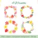 Watercolor Floral Wreath Clipart Set Watercolor Flower - Etsy