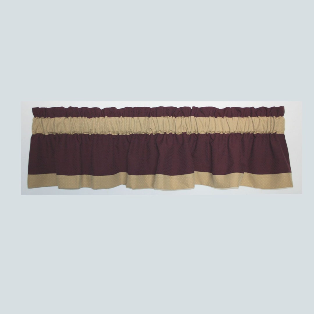 Gathered Valance Features Accent Color on Rod Pocket & 2 Hem Band Com's ...