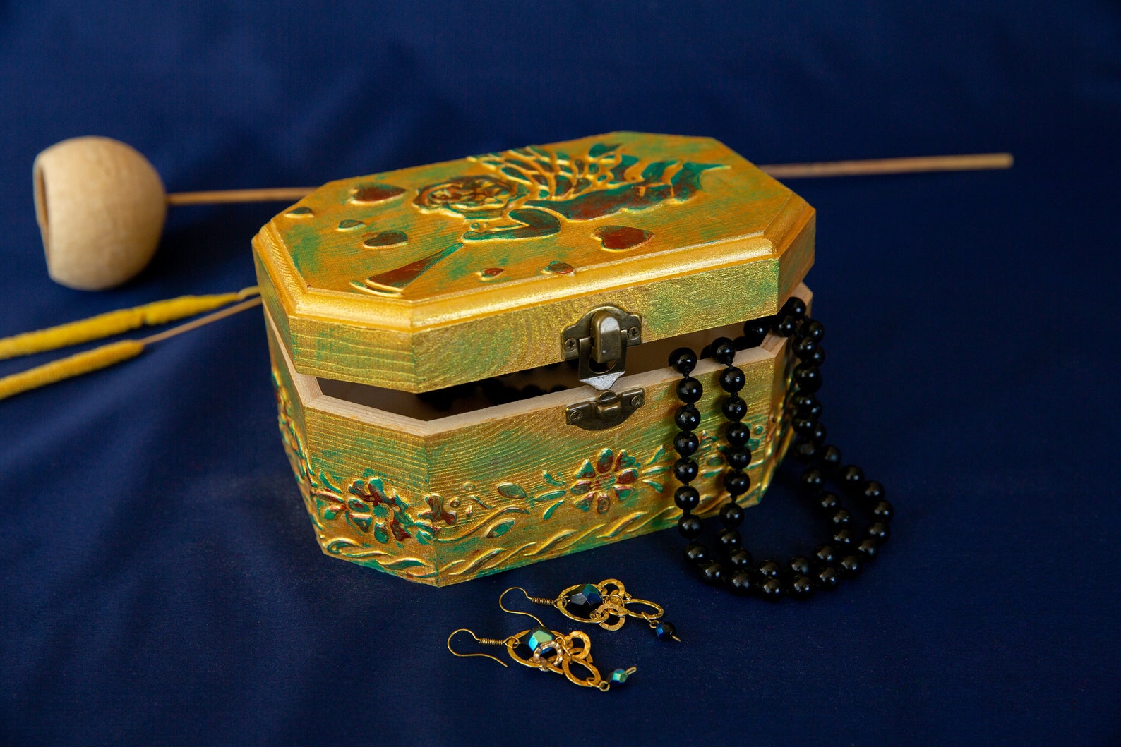 Handmade Box With Angel on the Top Lid, With Effect Like Patina for a ...