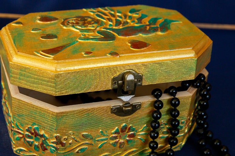 Handmade Box With Angel on the Top Lid, With Effect Like Patina for a ...