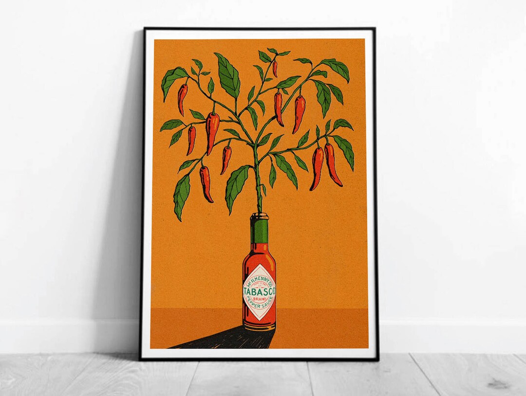 Hot Sauce & Chilli Wall Art Illustration Illustrated Print A4 - Etsy