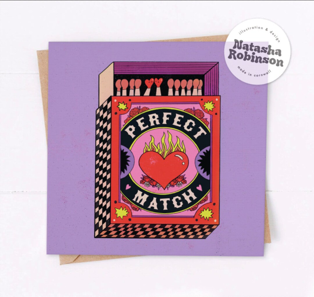 Perfect Match | Anniversary Card, Fun Wedding Card, Bright Colourful ...