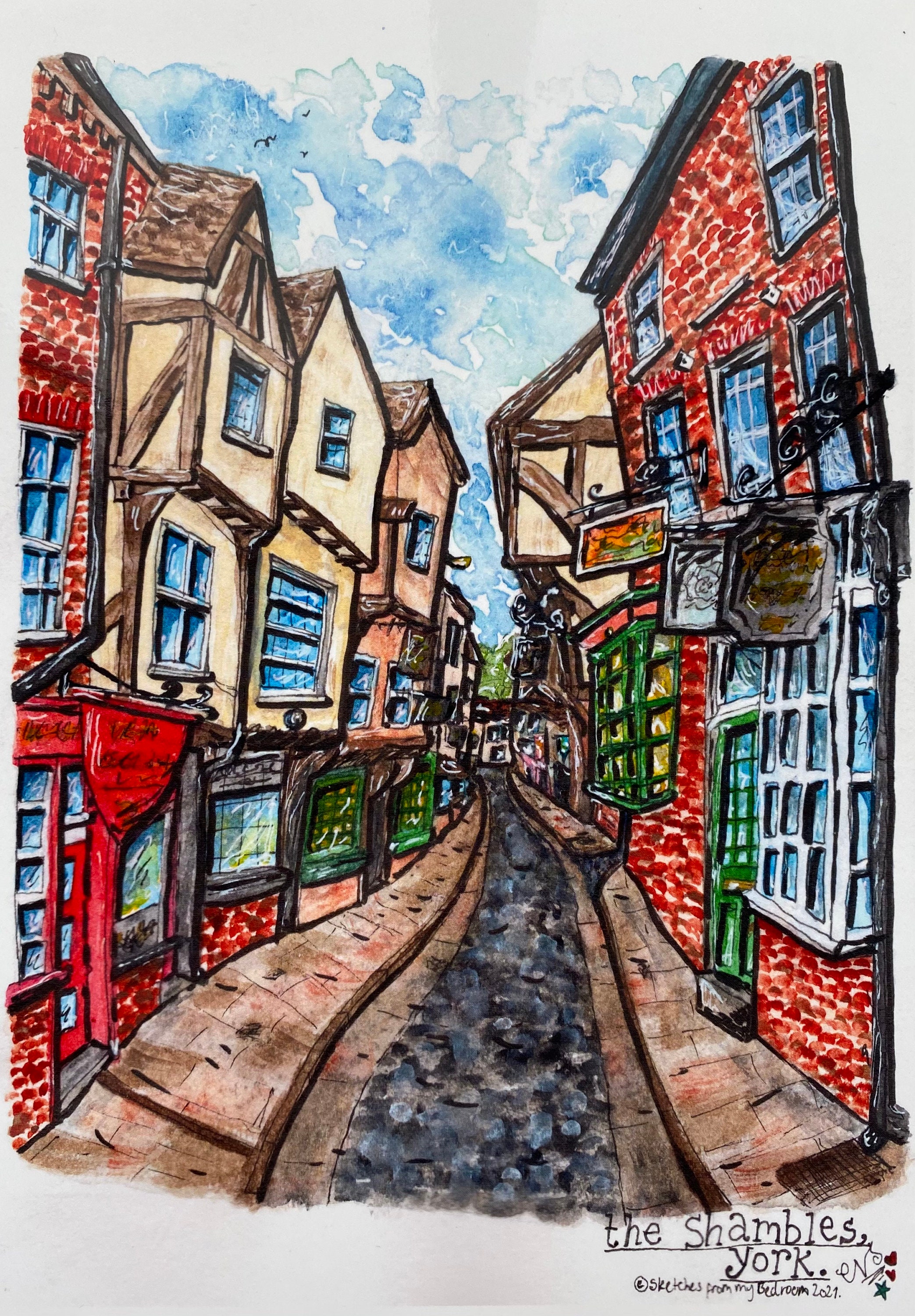 The Shambles, York Print | Limited Edition A5/A4 Watercolour Print ...