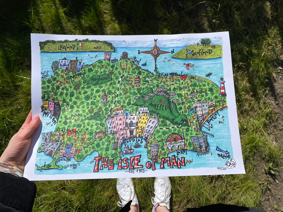 Isle of Man Map Print | Limited Edition Illustrated Map | A4 Print ...