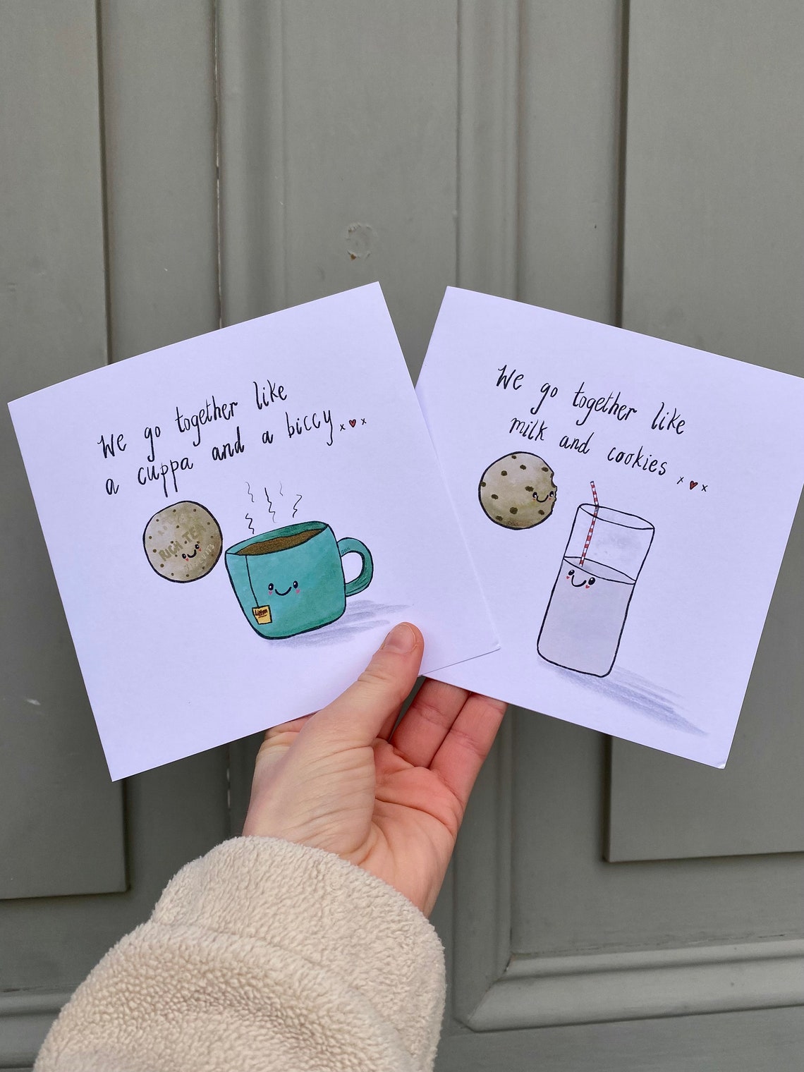 We Go Together Like a Cuppa and a Biccy / Milk and Cookies Valentine’s ...