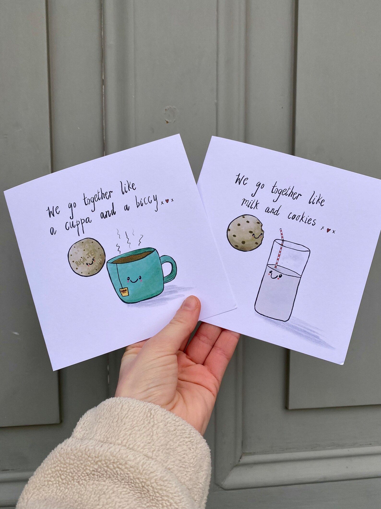 We Go Together Like a Cuppa and a Biccy / Milk and Cookies Valentine’s ...