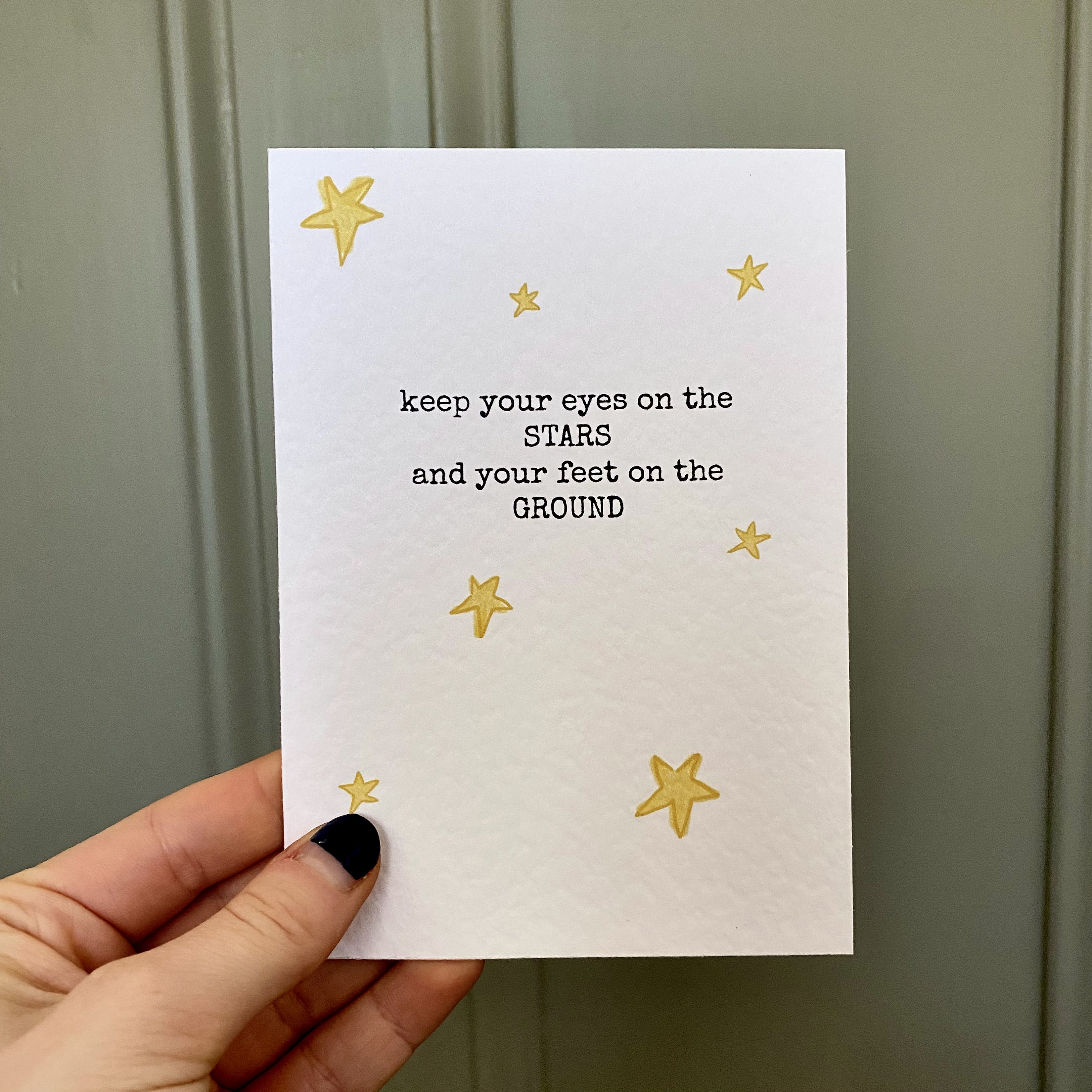 Eyes on the Stars Print or Card | Cute Gift Idea, Feet on the Ground ...